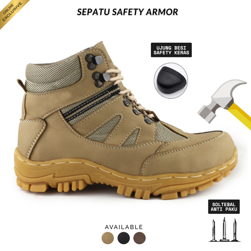 Jual Sepatu Boots Safety Pria Armor Safety Boots Kerja Sepatu Outdor ...