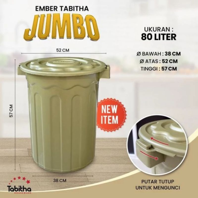 Jual Ember Air Besar Jumbo 80 Liter Tong Air Gentong Bak Penampungan ...