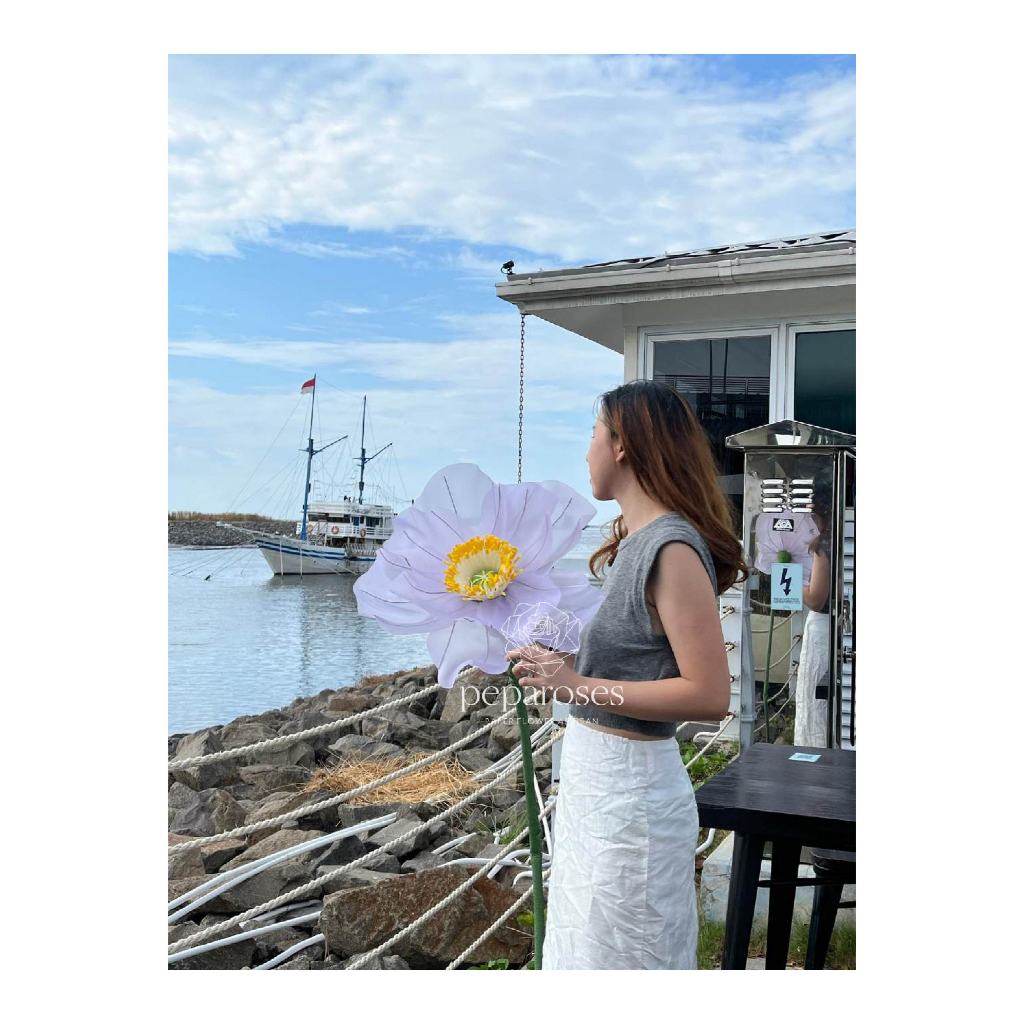 Jual Giant Flower Organza Premium Hiasan Bunga Kain Besar Diameter 40cm ...