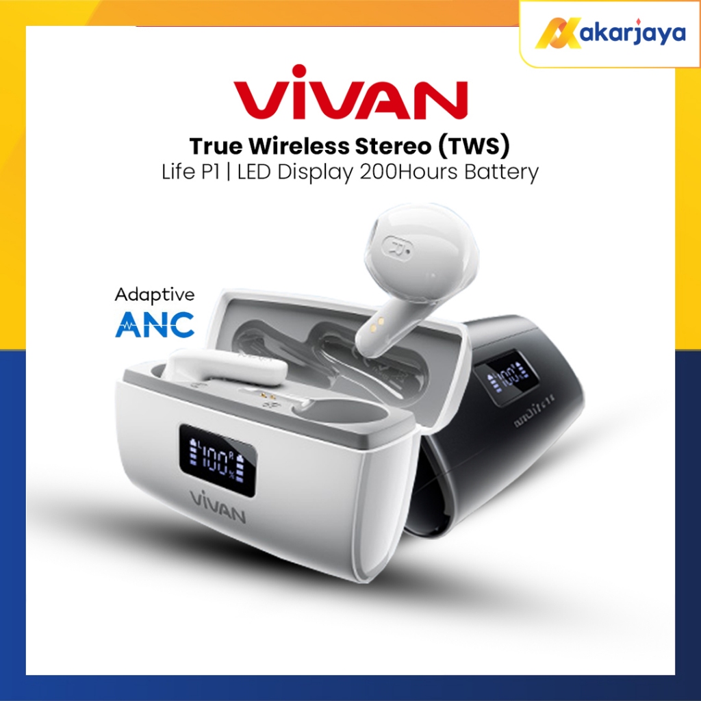 Jual Vivan Life P1 TWS True Wireless Stereo Half in-ear Powerful Bass ...