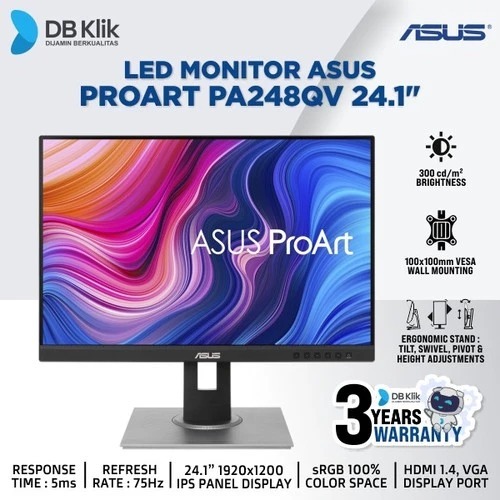Jual ASUS ProArt LED Monitor PA248QV 24" IPS FHD 75Hz 5ms Adaptive Sync ...
