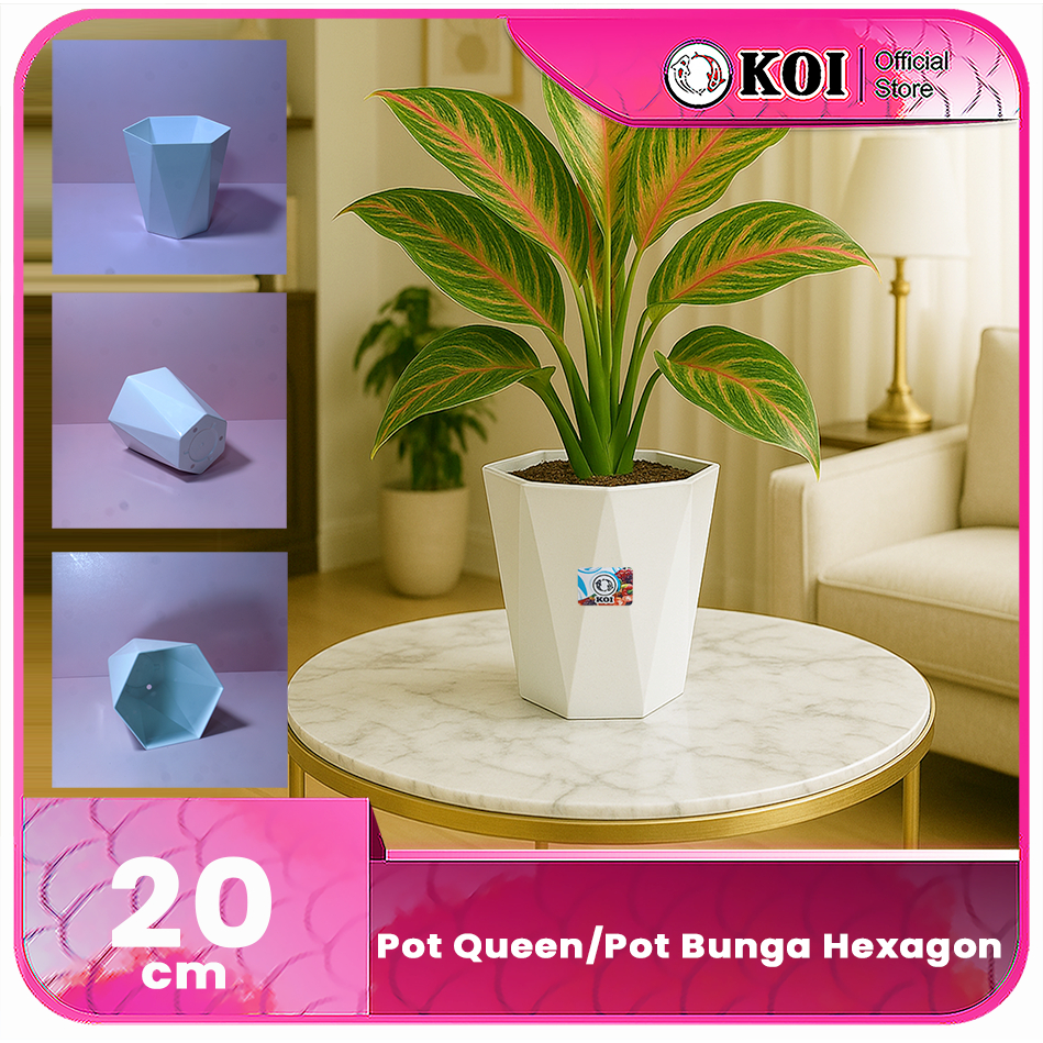 Jual Koi Official - Pot Queen Pot Tanaman Pot Bunga Hexagon Minimalis ...