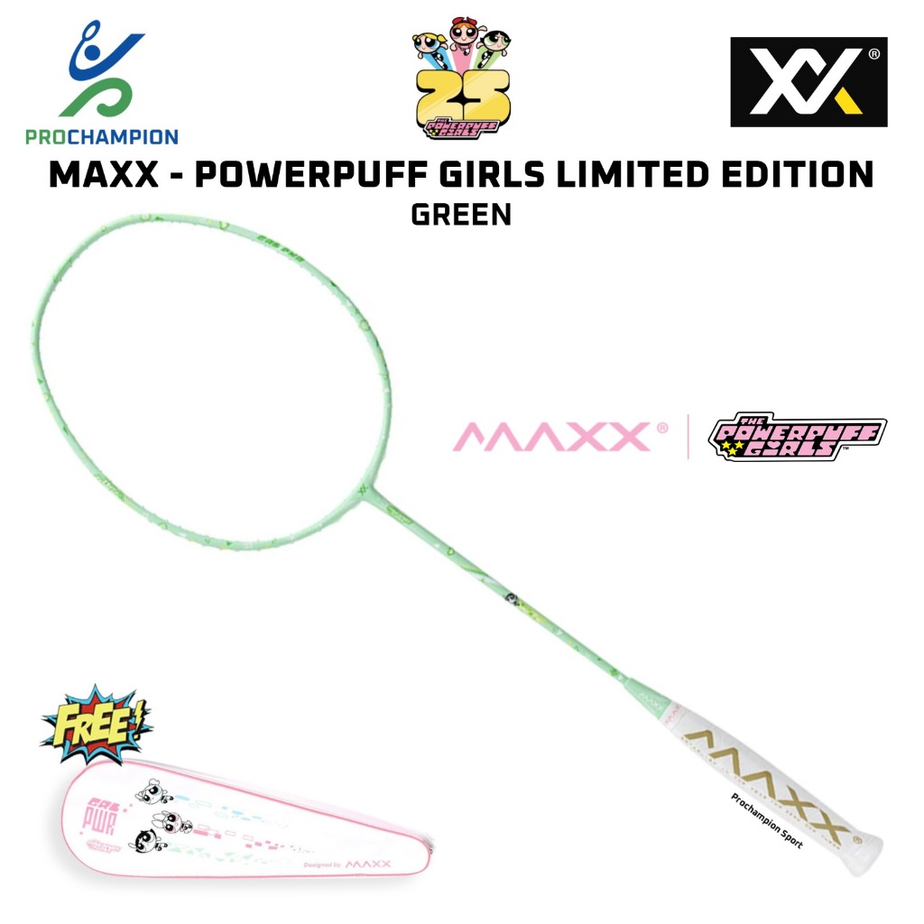 Jual Raket Badminton MAXX PowerPuff Power Puff Girl Green | Shopee ...