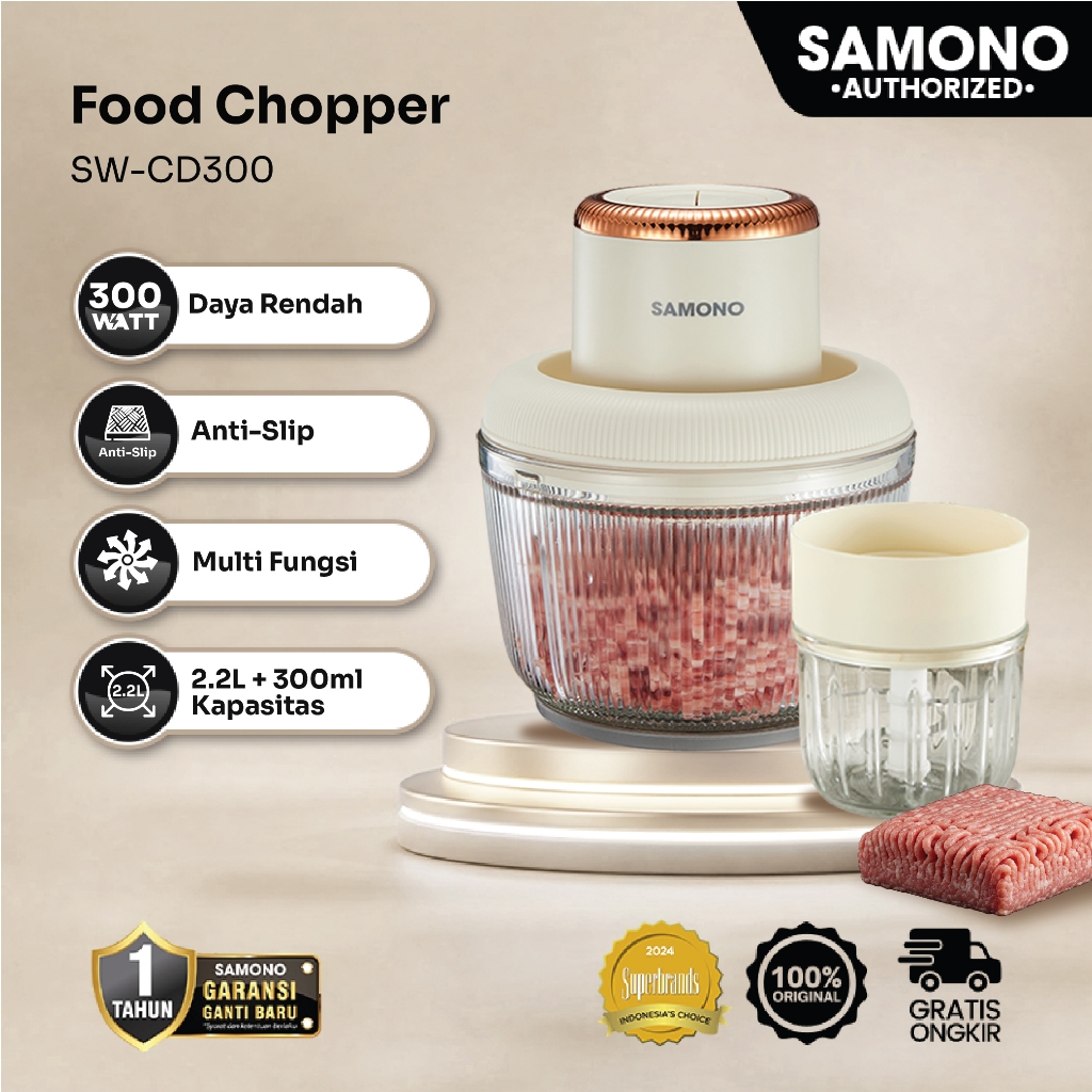 Jual SAMONO Chopper 2 in 1 2,2L + 300ml Multifungsi 300 Watt ...