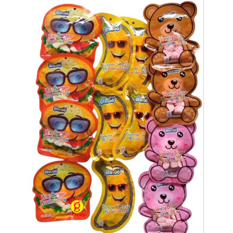 Jual Marshmallow Bravoo Aneka Bentuk Pak isi 10 pcs | Shopee Indonesia