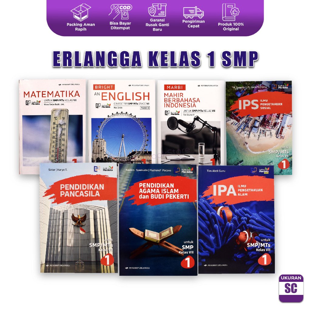 Jual Buku Pelajaran SMP Kelas 7 VII Kurikulum Merdeka Erlangga Semester 1 Lengkap & Terbaru ...