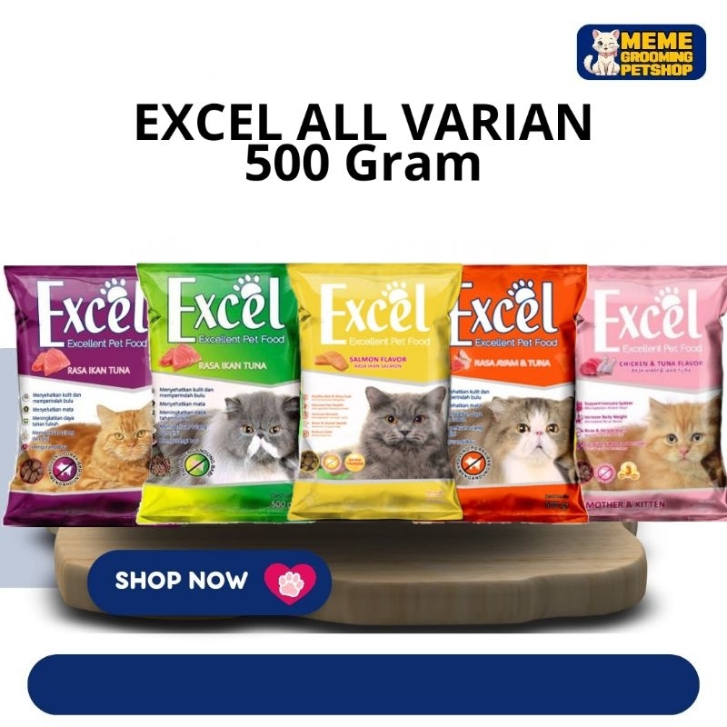 Jual Excel Cat Dry Food All Varian 500 Gram | Shopee Indonesia