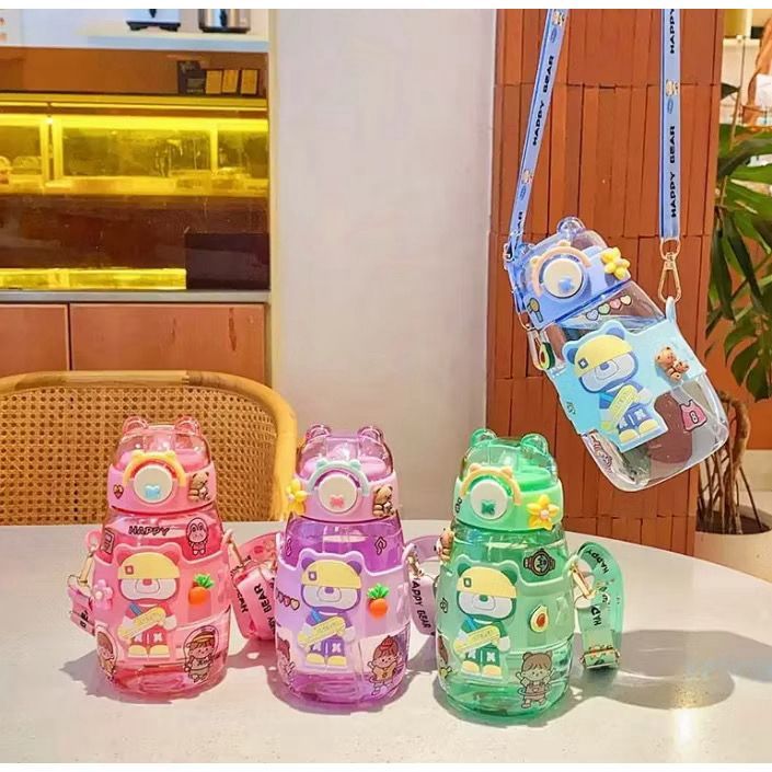 Jual Botol Minum Anak Free Sedotan + Tali 741 Ukuran 600ml / Botol Minum Anak Karakter Unik ...