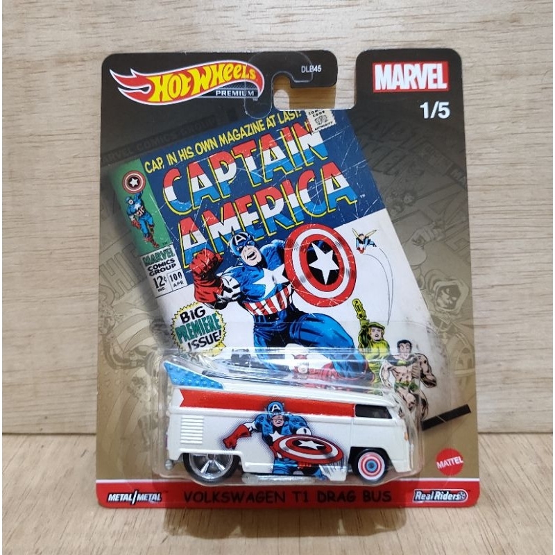 Jual Hotwheels Premium Volkswagen T1 Drag Bus Captain America Marvel ...