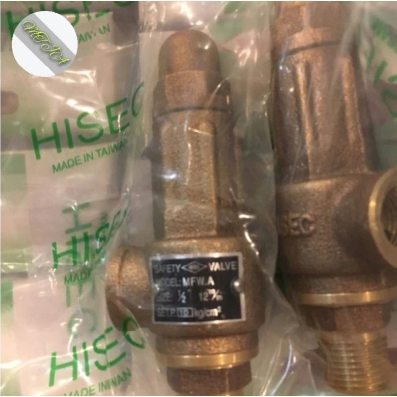 Jual Safety valve hisec 1/2" kuningan 10kg Original Made in Taiwan ...