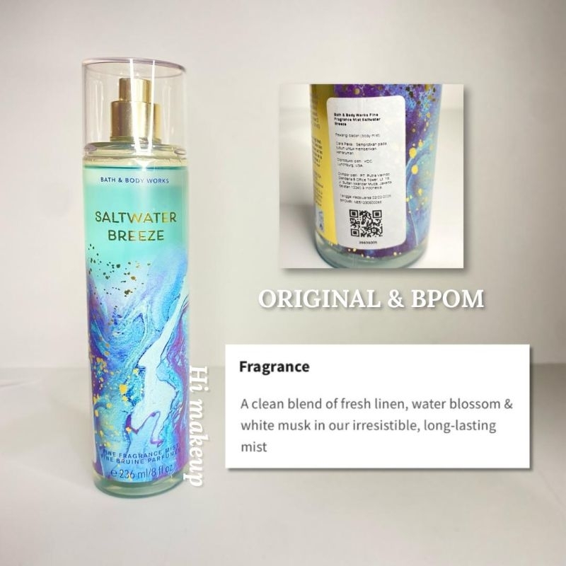 Jual Bath & Body Works Body Mist Saltwater Breeze Fragrance Mist ...