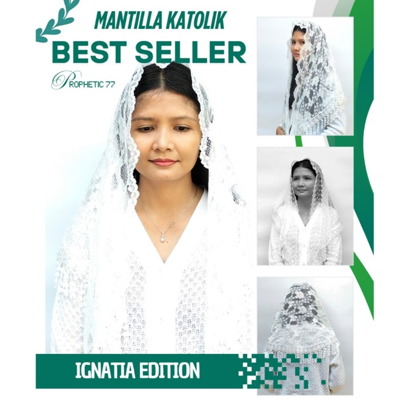 Jual Mantila Kerudung Doa Besar Premium Misa Katolik Veil Pasmina ...
