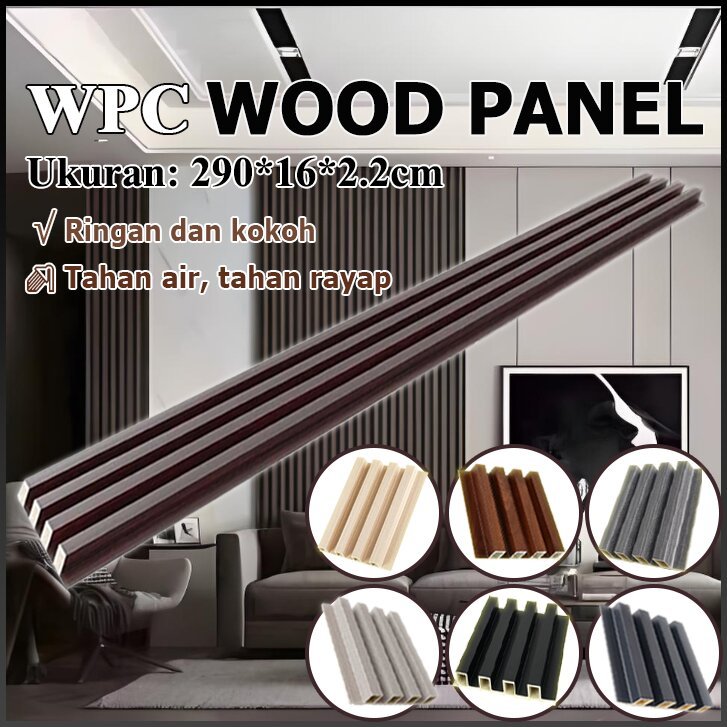Jual wall panel 2.9meter x 16cm Wood Panel WPC/all Panel PVC/ Premium Wall Panel/Anti Rayap Dan ...
