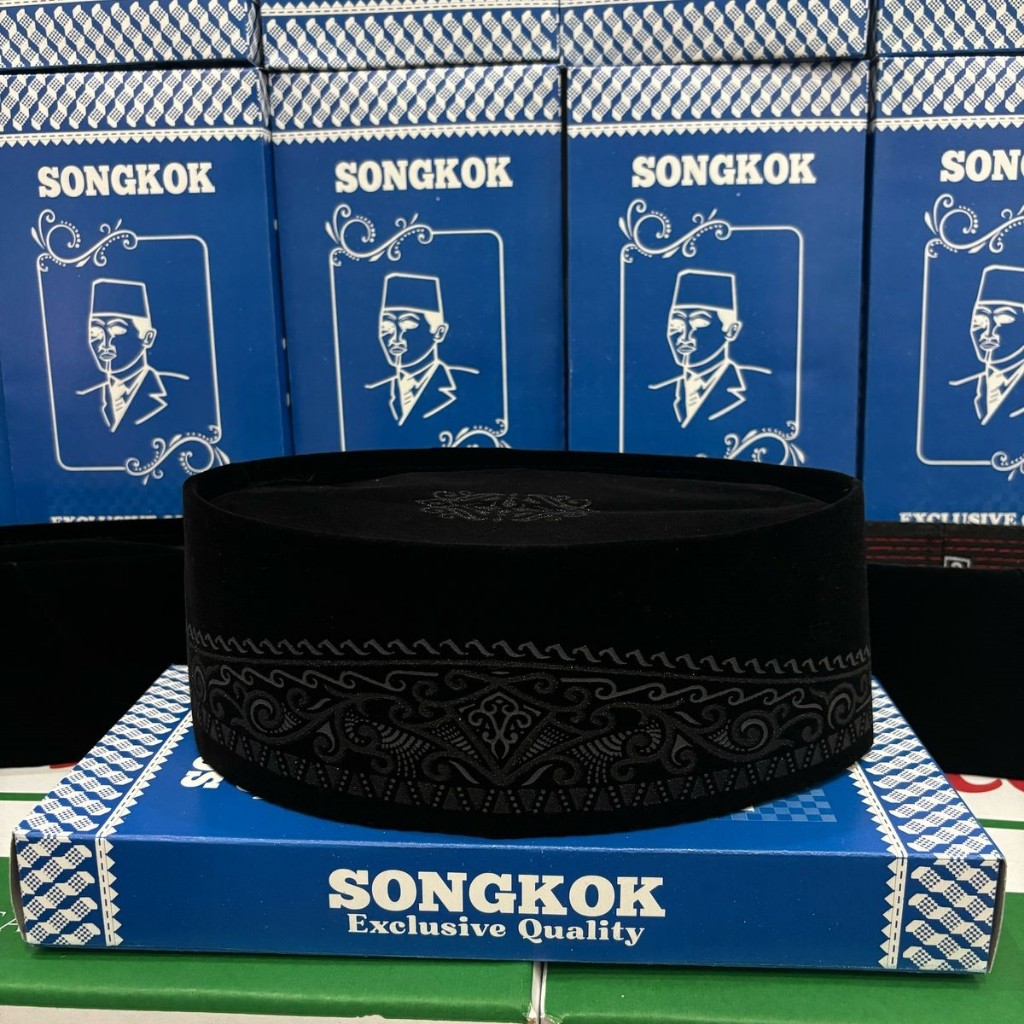 Jual PROMO Peci kopyah kopiah Songkok Hitam BATIK BR Tinggi 9 + Dus Per ...