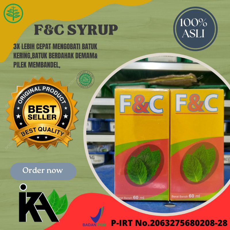 Jual (HARGA PERBOTOL) F&C SYRUP OBAT BATUK PILEK BERDAHAK / OBAT BATUK ...