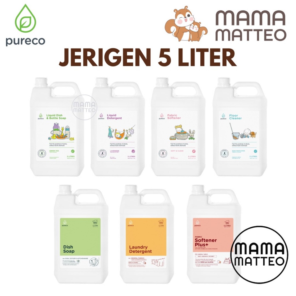 Jual PURECO Jerigen Size 5 Liter Dish Bottle Soap Detergent Deterjen ...