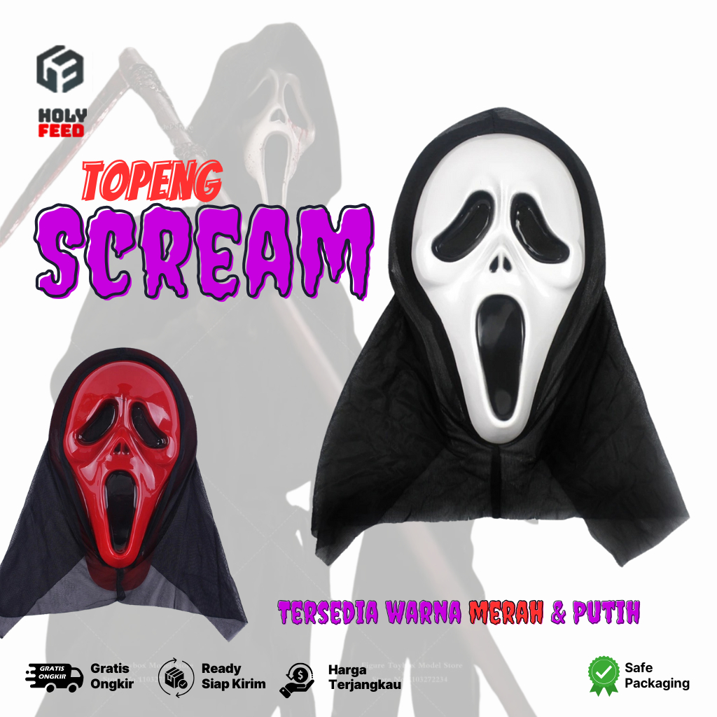 Jual Topeng Scream Halloween Topeng Hantu Ghost Face Mask | Shopee ...
