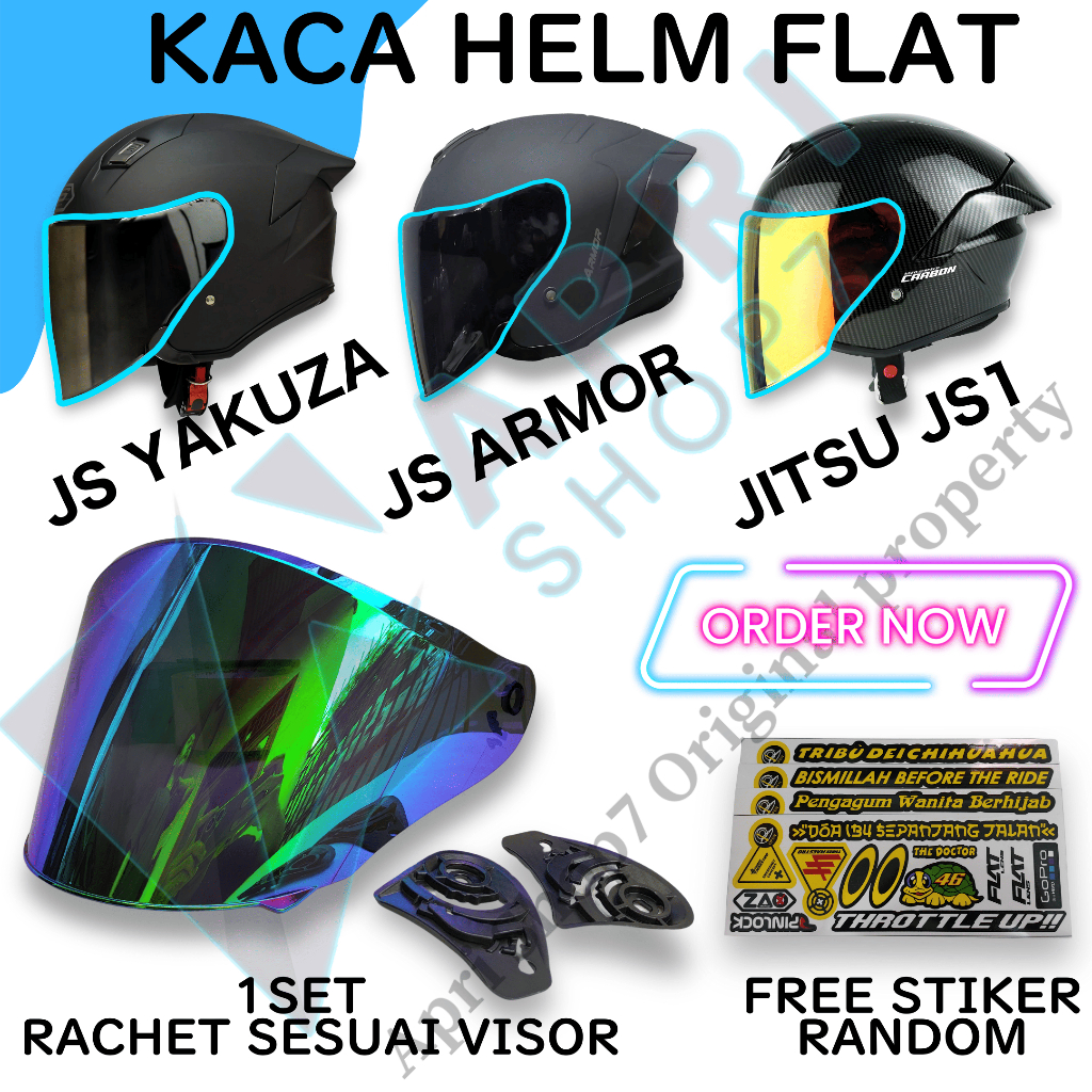 Jual Kaca Helm JITSU JS1 / JS ARMOR / JS YAKUZA free Rachet Visor ...