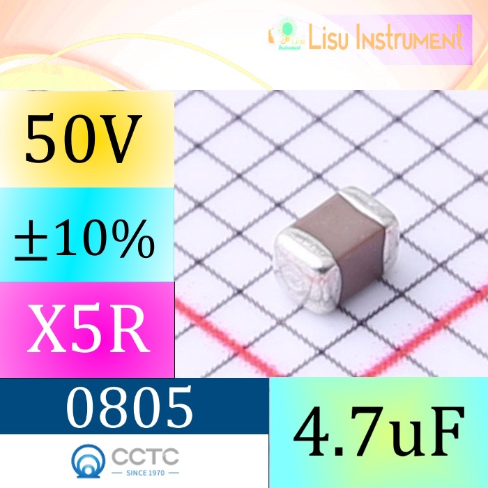 Jual 4.7uF ±10% 50V X5R 0805 SMD Capacitor MLCC CCTC ...