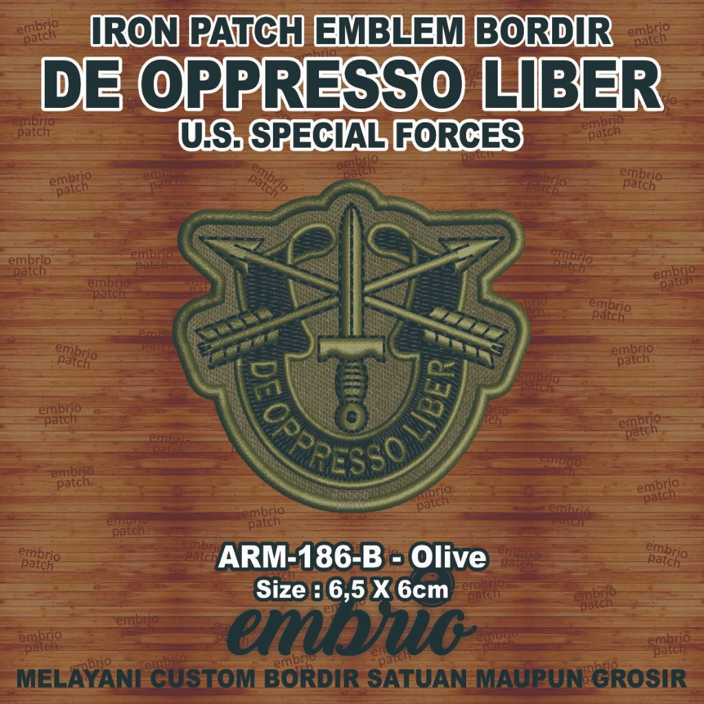 Jual ARM-186-B Patch DE OPPRESSO LIBER SF Special Force USAF us army ...