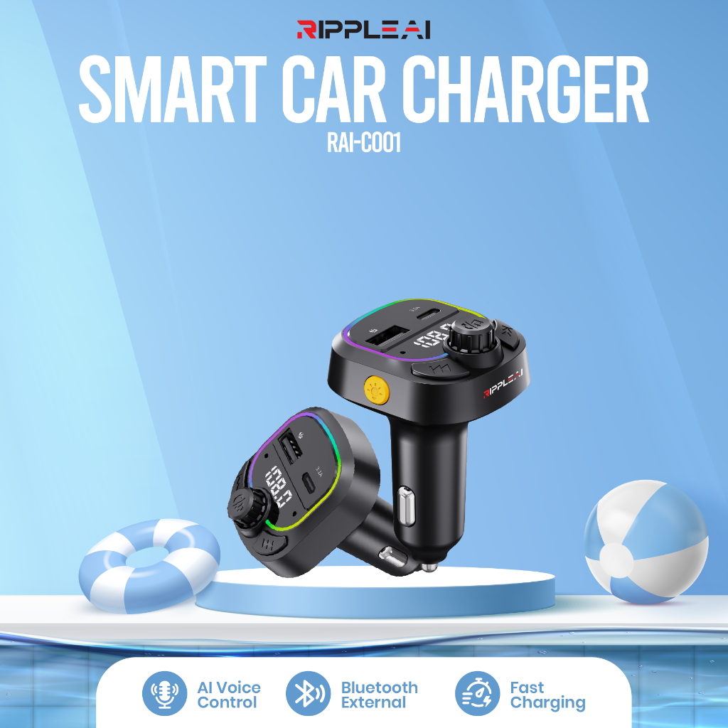 Jual Ripple Car Charger 2 Port Fast Charging 12W 24W COD AI Car Charger ...