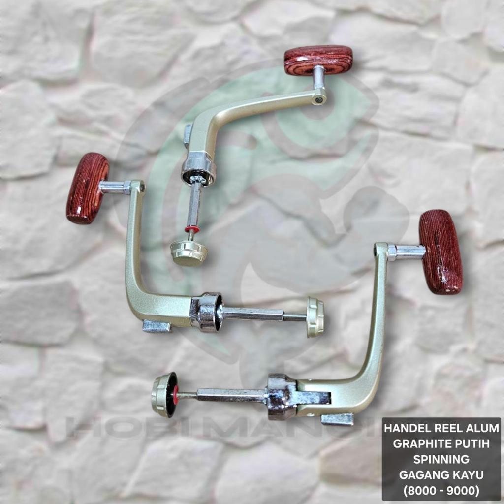 Jual Handel Reel Spinning Gagang Kayu Bodi Besi Graphite Putih ( Reel ...