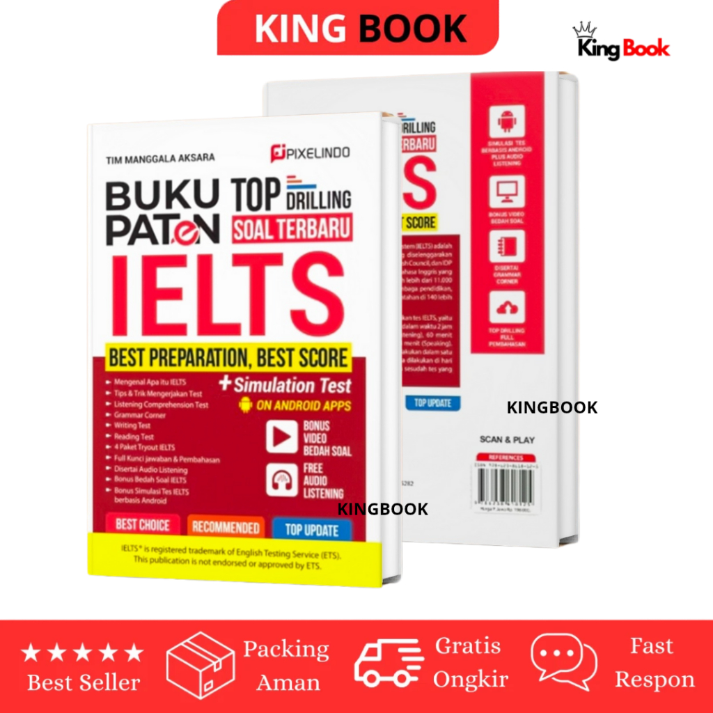Jual Buku Paten Top Drilling Soal Terbaru IELTS Best Preparation Best Score Plus Simulation ...