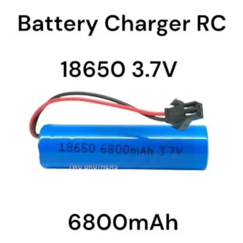 Jual Lithium-ion Battery 18650 3.7v - 4.2v 6800mAh Soket hitam SM 2 Pin ...