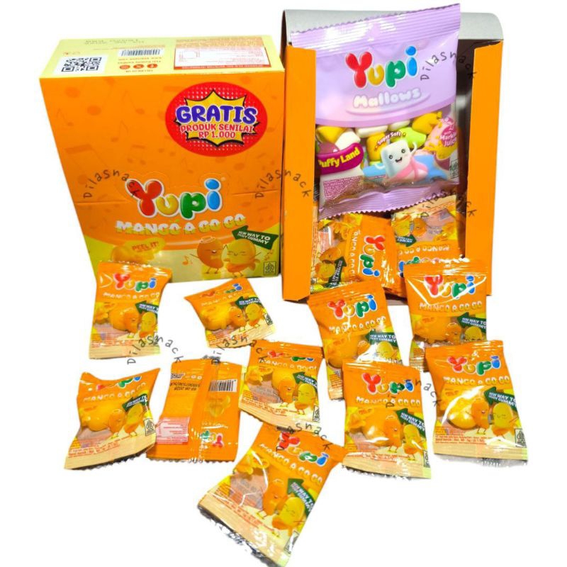 Jual Baru yupi mango a go go 1 box isi 24 yupi mangga peel it | Shopee Indonesia