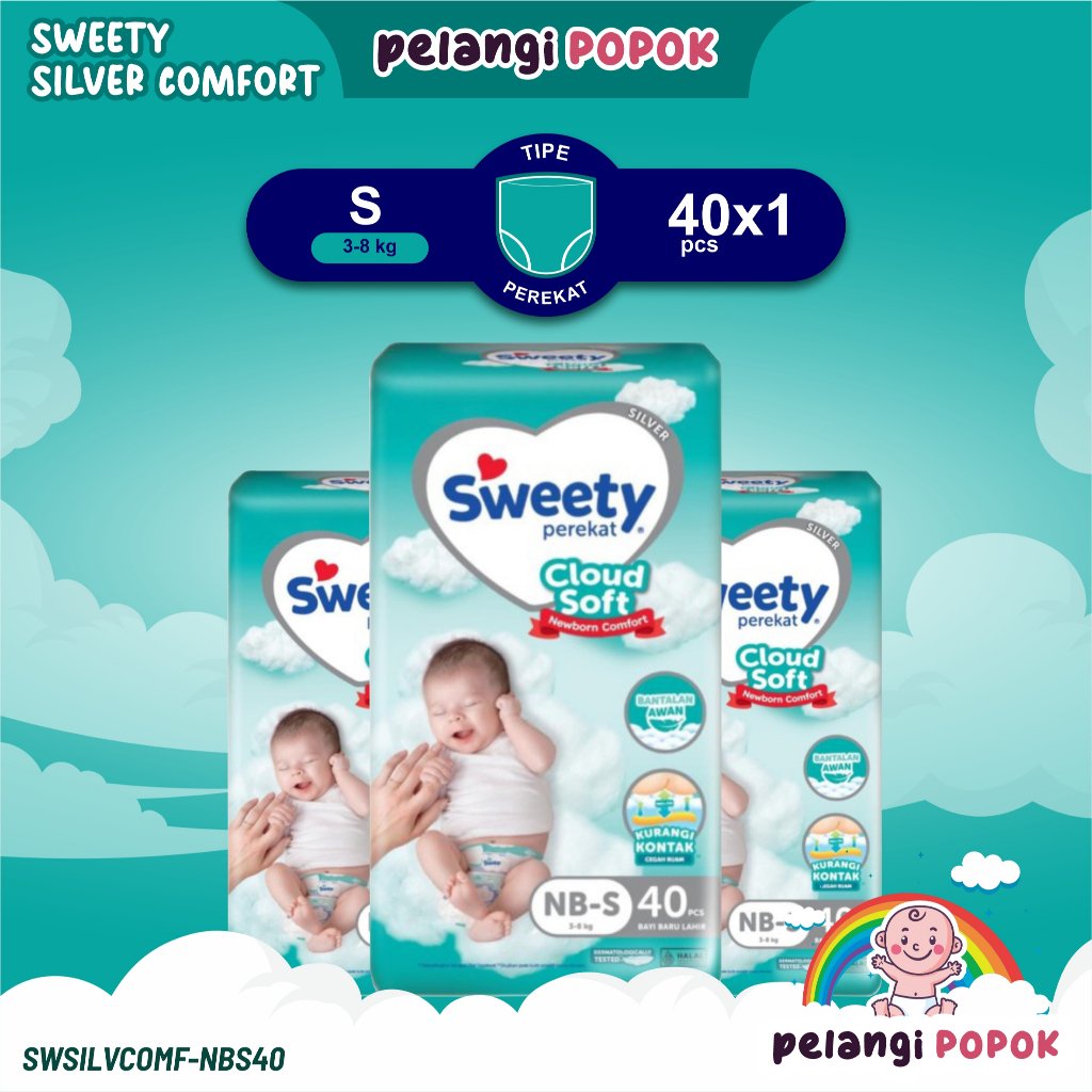 Jual Sweety Silver Comfort NBS 40 / Popok Sweety Silver Comfort NBS40 ...
