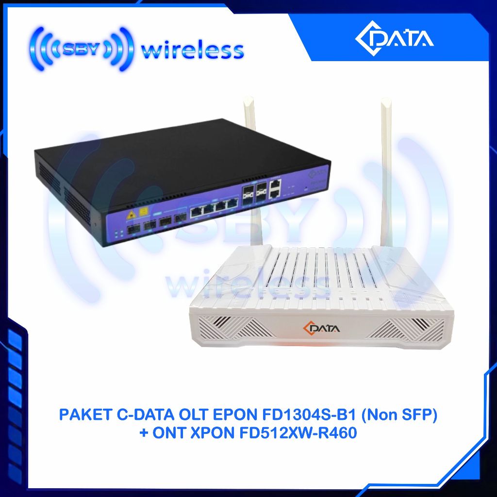 Jual Paket C-data FD1304S-B1 OLT EPON (Non SFP) With FD512XW-R460 ONT ONU XPON Cdata (OLT L3 ...