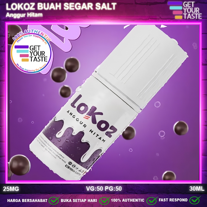 Jual Lokoz Anggur Hitam Salt Nic 30ML 25MG Lokoz Buah Segar Series ...