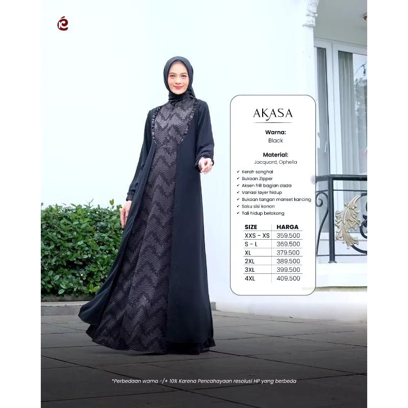 Jual GAMIS KEKE AKASA BLACK//BUSANA MUSLIM KEKE SERIES RICIS 2025 ...