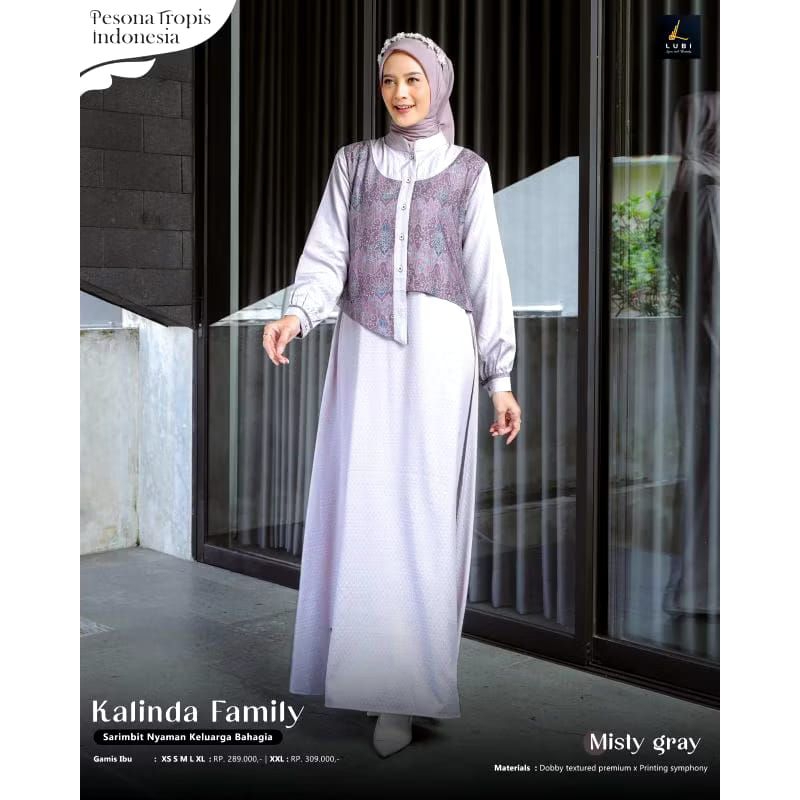 Jual SARIMBIT TERBARU 2025 COUPLE FAMILY LEBARAN KALINDA MISTY GRAY BY ...
