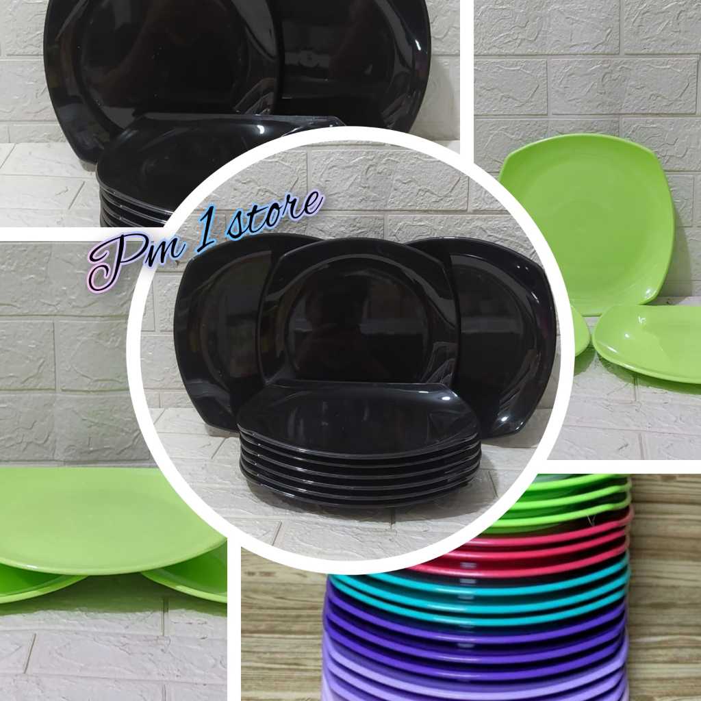 Jual PIRING MELAMIN BESAR KOTAK CEPER 25 CM DINER WARE PS 011 TEBAL ...