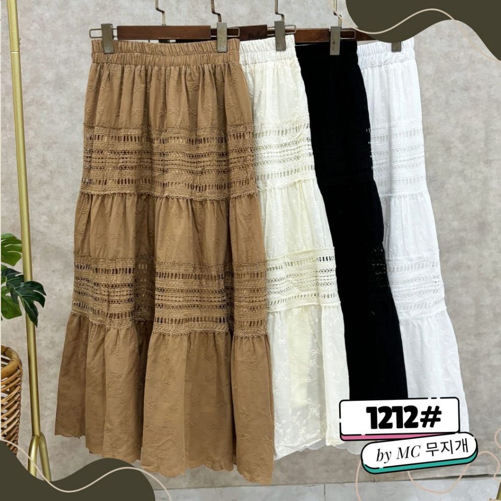 Jual ROK WANITA 1212# COTTON BORDIR PITA RAMPEL RENDA BANGKOK PREMIUM ...