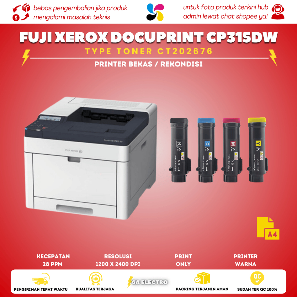 Jual Printer Fujixerox Docuprint CP315 DW duplex wireless second | Shopee Indonesia
