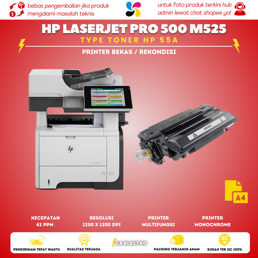 Jual HP LaserJet Enterprise 500 MFP M525 kondisi siap pakai | Shopee ...