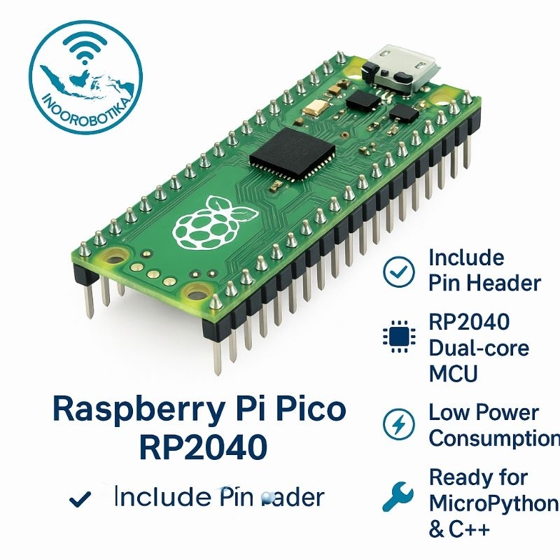 Jual Raspberry Pi Pico Rp2040 Board Mikrocontroller Gpio 26 Pin Micropython And Arduino Ide