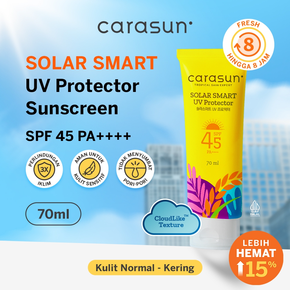 Jual CARASUN Solar Smart UV Protector SPF 45 PA++++ Sunscreen 70 ml ...
