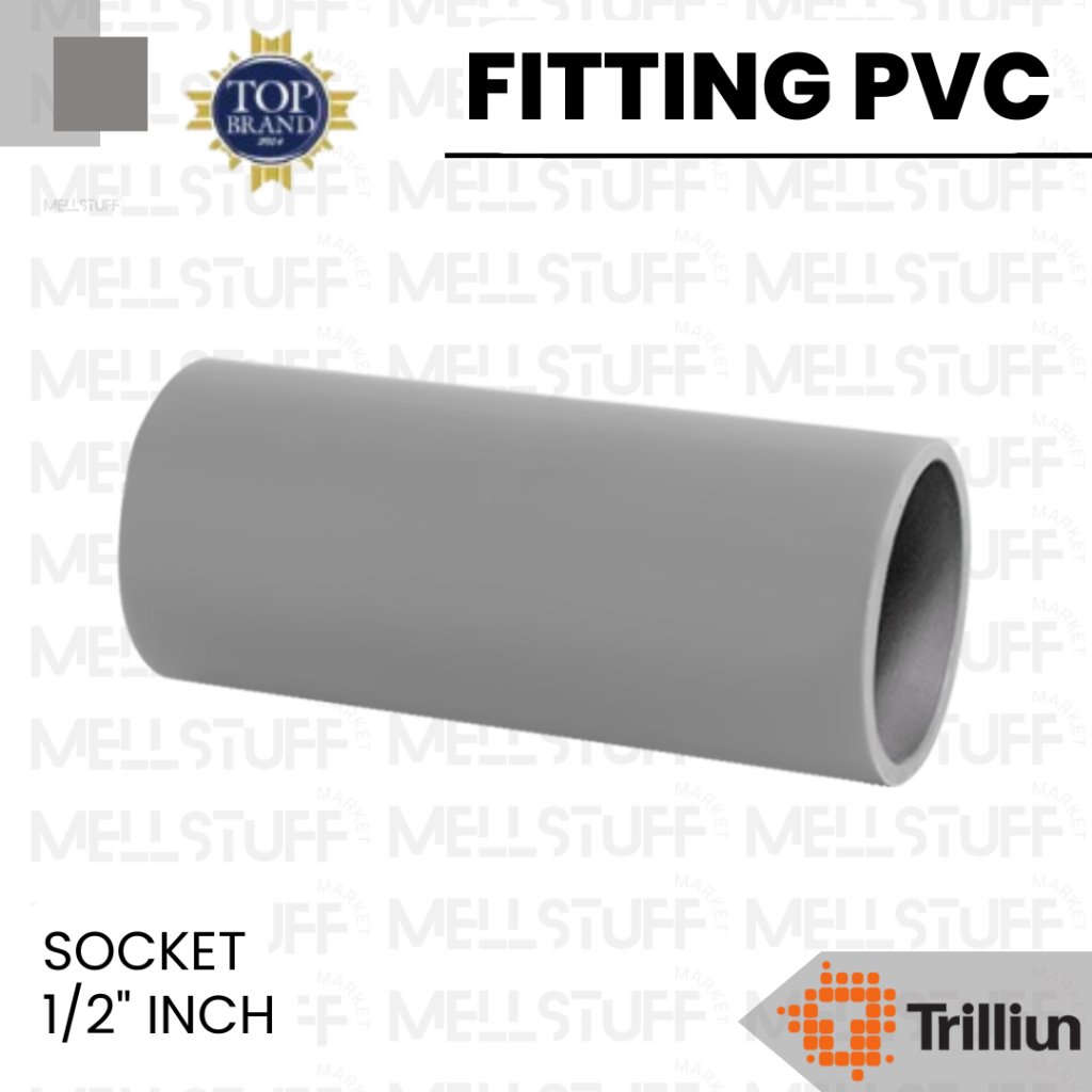 Jual Fitting PVC Sok / Socket Ukuran 1/2" Inch Merk Trilliun Kuat dan ...