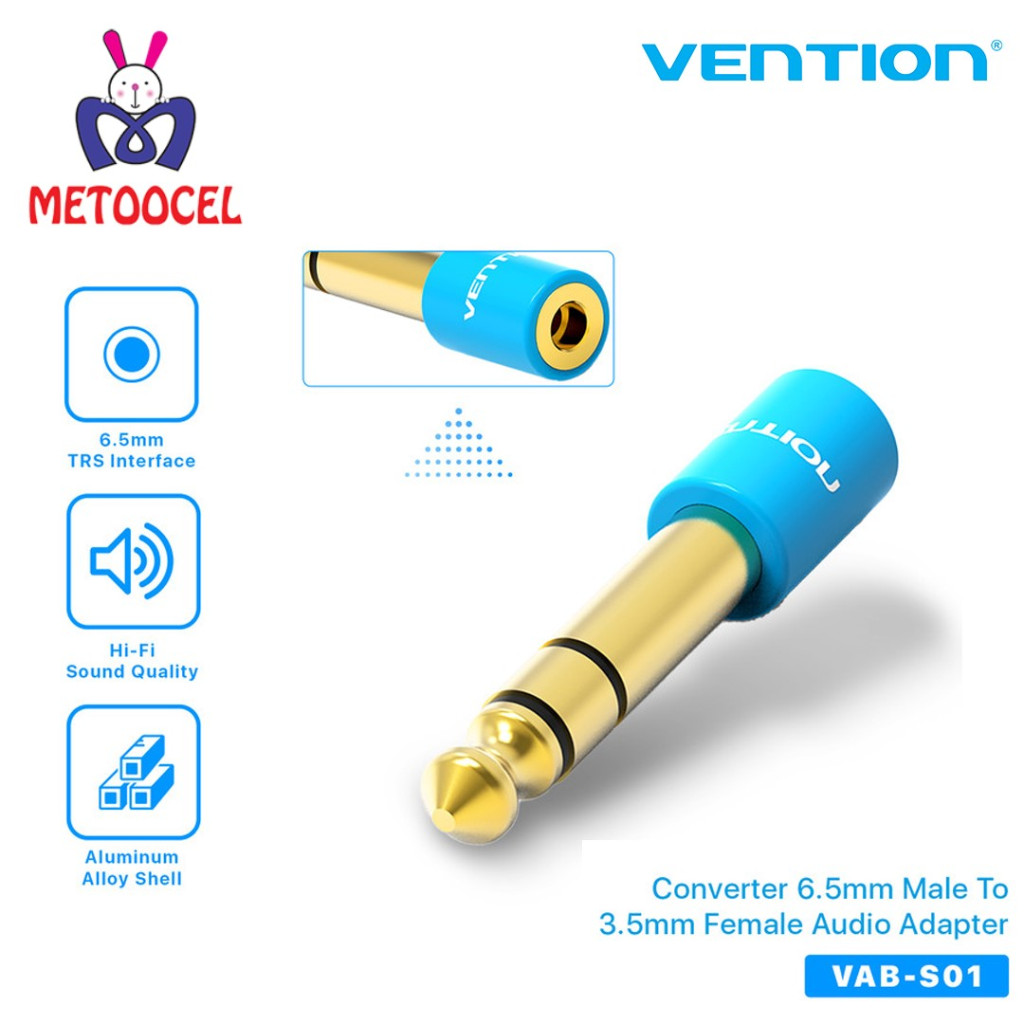 Jual Vention S01-L Converter 6.5mm male to 3.5mm Female Audio Adapter ...