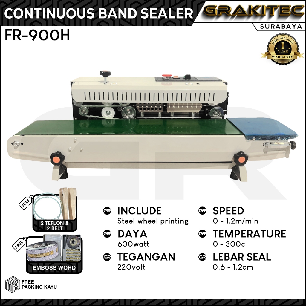 Jual Continuous Band Sealer FR-900 Vertikal Horizontal Mesin Segel Plastik / Aluminium Foil ...