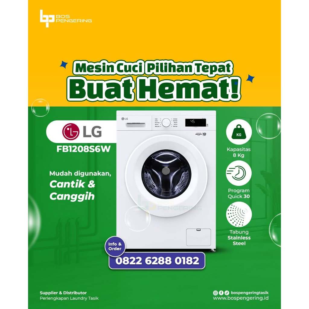 Jual PROMO Mesin Cuci Laundry LG 8Kg Washer Frontload LG 8 Kg Palet ...