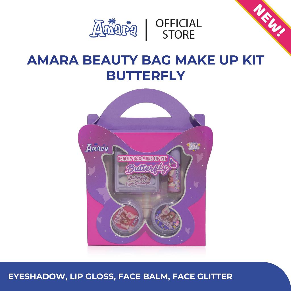 Jual Amara Beauty Bag Make Up Kit Butterfly / Mainan Anak / Make Up ...