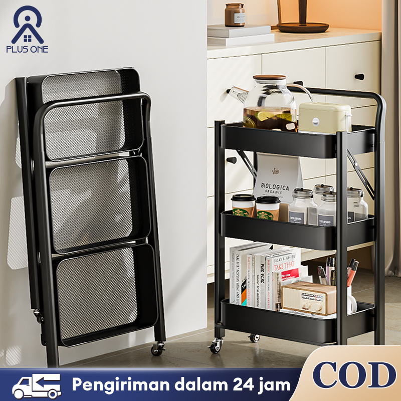 Jual Rak Lipat besi Rak Dapur Stainless Rak Troli Besi Rak besi 3 susun ...