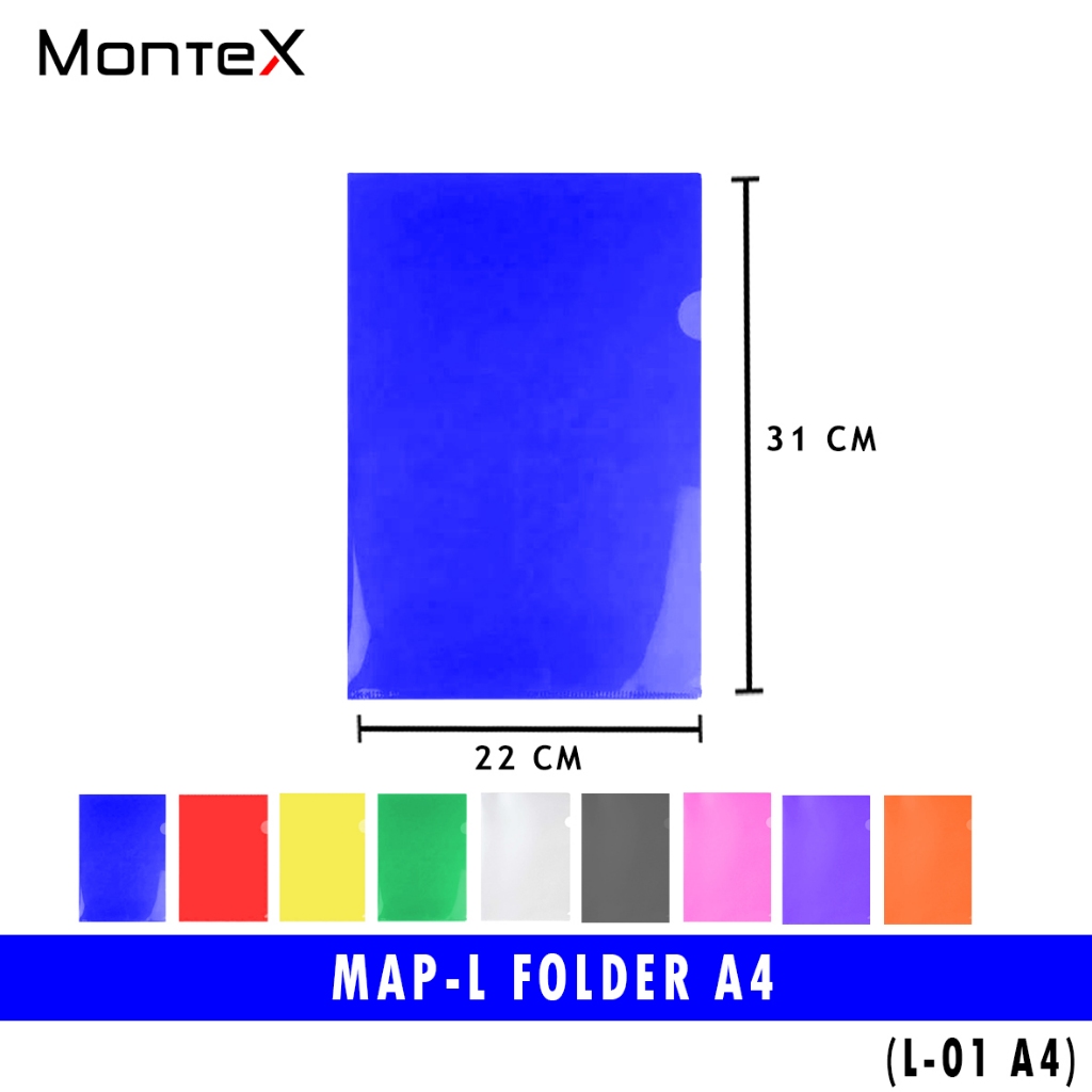 Jual MONTEX MAP L FOLDER A4 MAP PLASTIK A4 / L-01 A4 (SATUAN) | Shopee ...