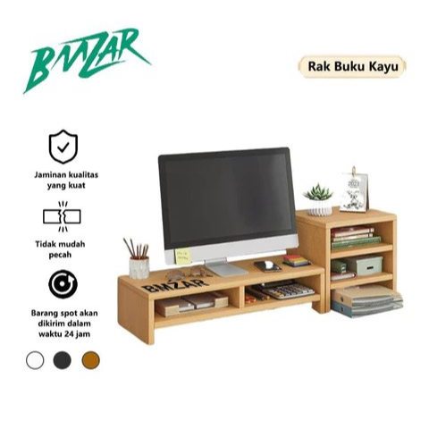 Jual BMZAR Stand Monitor Kayu Meja Monitor Rak Monitor Desktop Dudukan ...