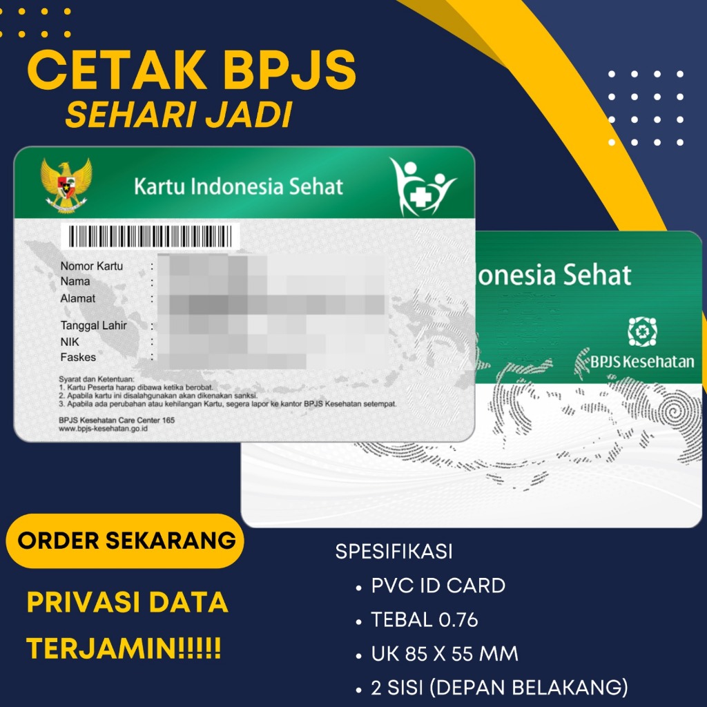 Jual Cetak ID Card Kartu / Kartu BPJS KIS Bisa Satuan Anti Luntur ...