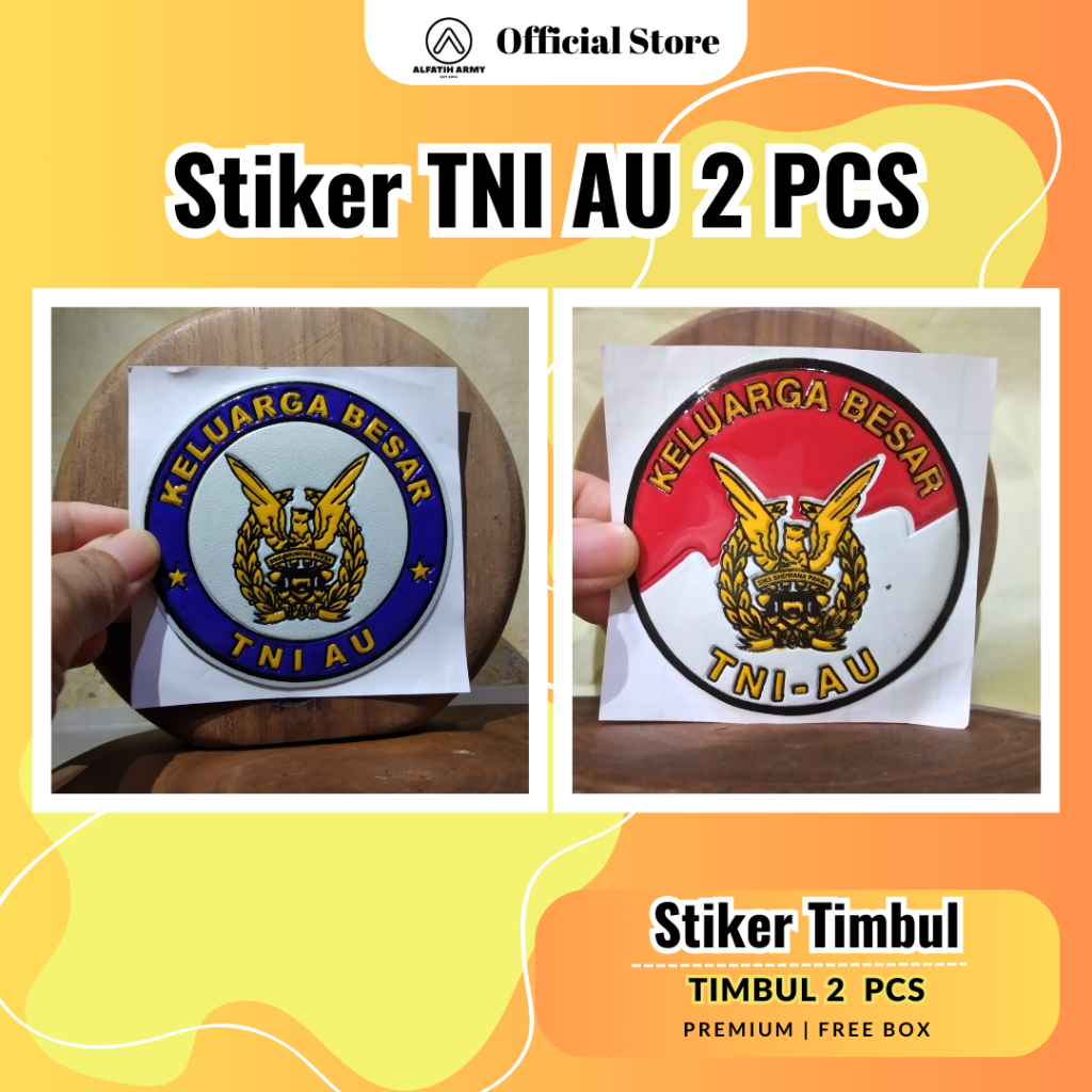 Jual Alfatih Army - Paket 2 PCS Stiker TNI AU Merah Putih Bulat 6x7 cm ...